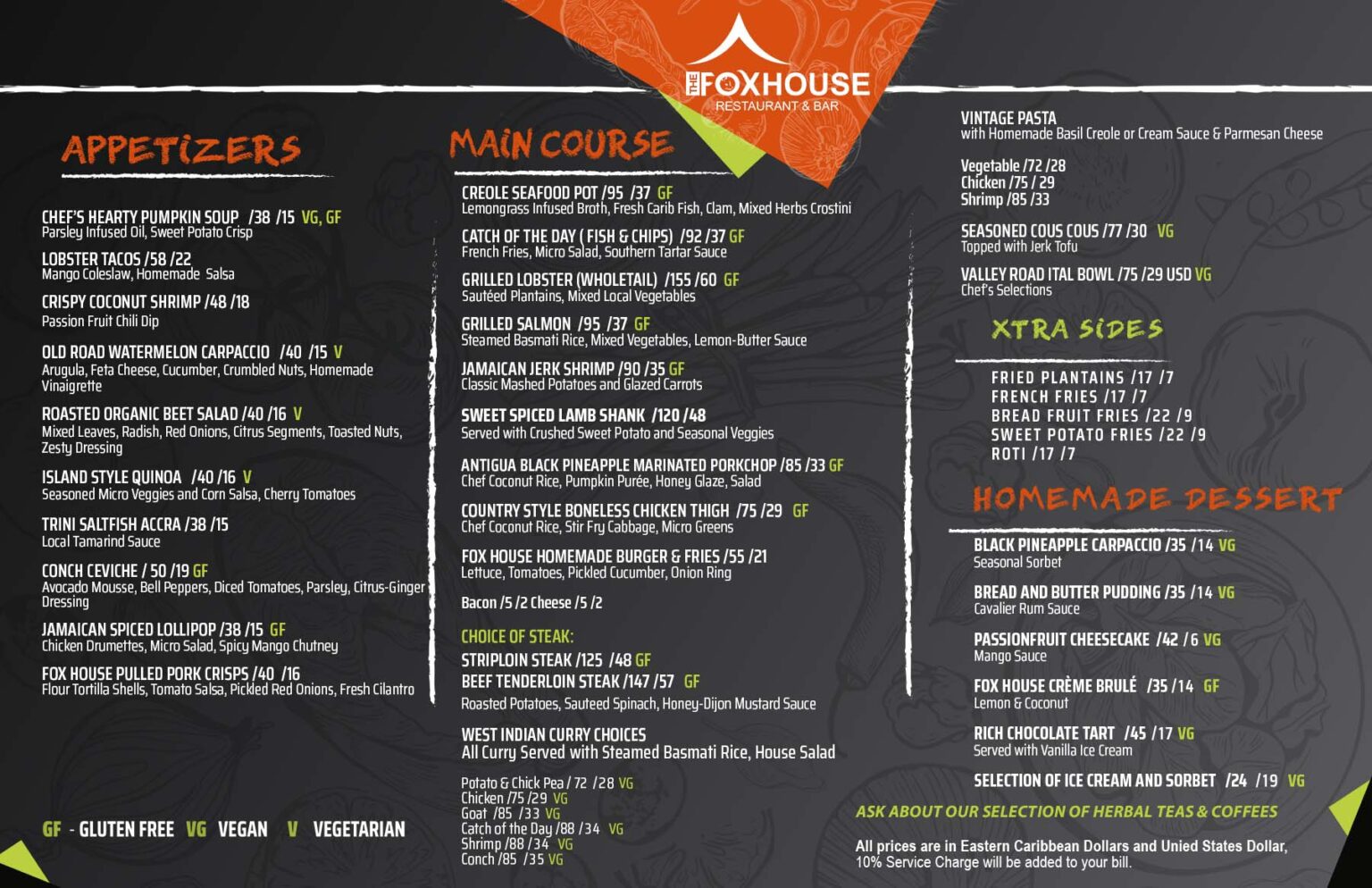 MENU - The Fox House Restaurant & Bar
